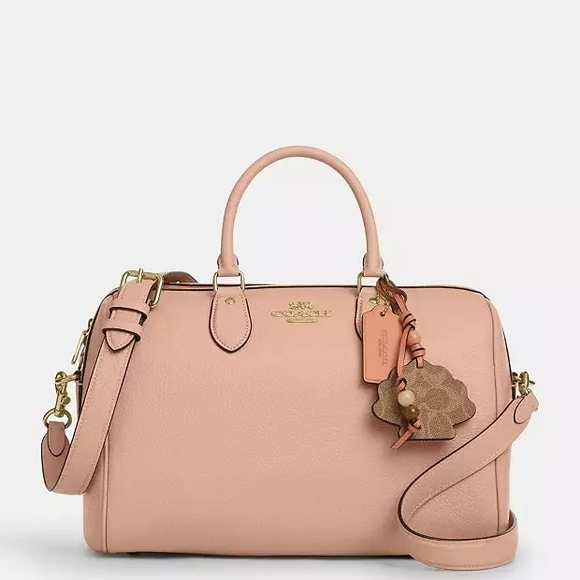 Coach | Bags | Coach Pink Satchel With Gold Accents | Poshmark